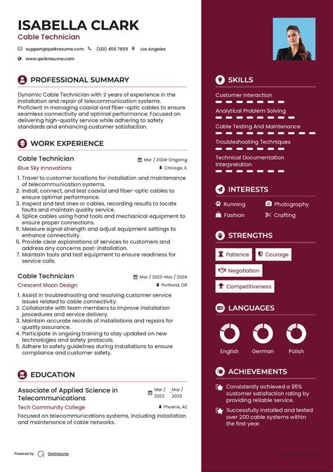 Cable Installer Resume Medbunker Blog