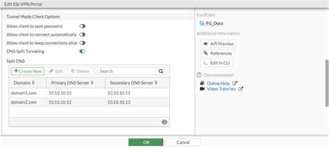 Ssl Vpn Split Dns Fortigate Fortios 7210 Fortinet Document Library