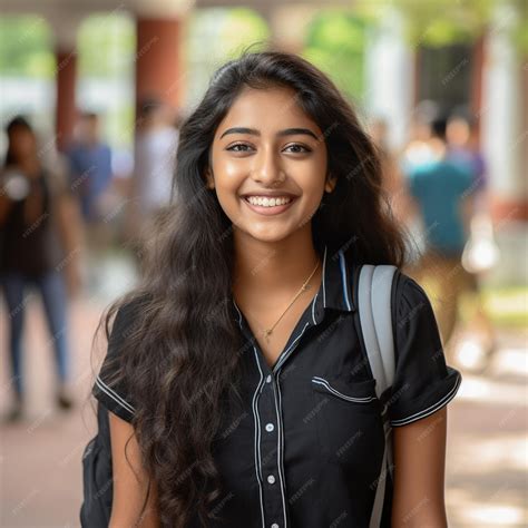 Premium Ai Image Young Indian College Student Girl Happy After Admission