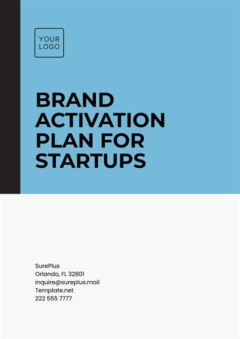 Free Brand Activation Plan For Startups Template To Edit Online
