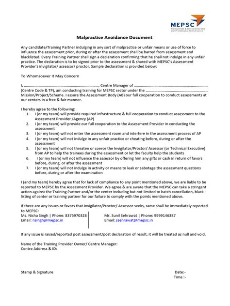 1 Mepsc Malpractice Avoidance Document Mepsc Pdf