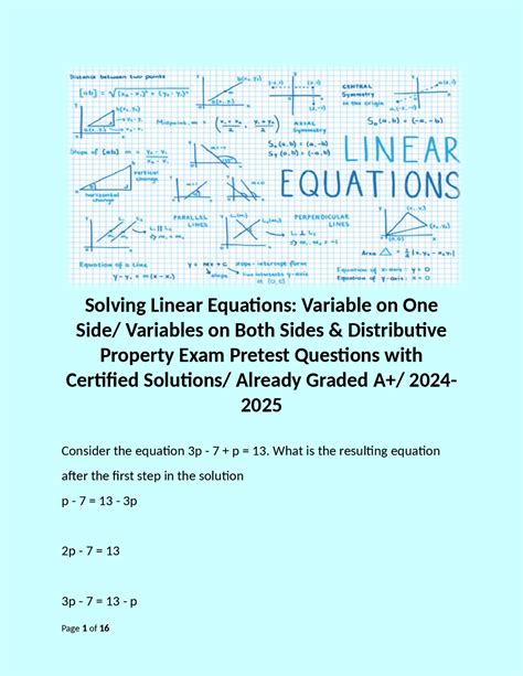 Solving Linear Equations Variable On One Side Variables On Both Sides
