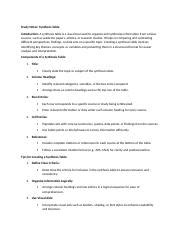 Creating A Synthesis Table Tips And Components Course Hero