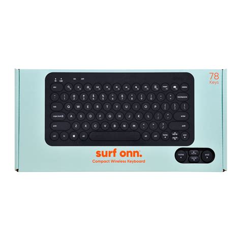 Onn Compact Wireless Keyboard Mini Office Usb Receiver 78 Keys Grey