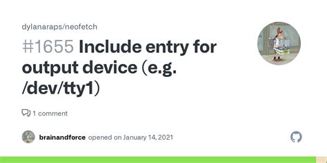 include entry for output device e g dev tty1 · issue 1655