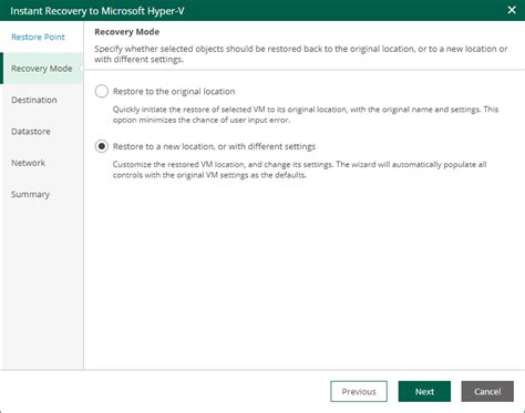 Step Select Recovery Mode Veeam Backup Enterprise Manager Guide