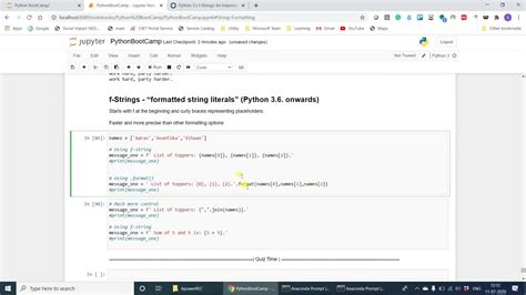 73 F Strings In Python Youtube