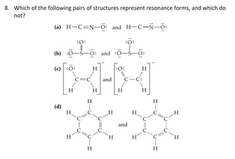 Solved Which of the following pairs of structures represent | Chegg.com