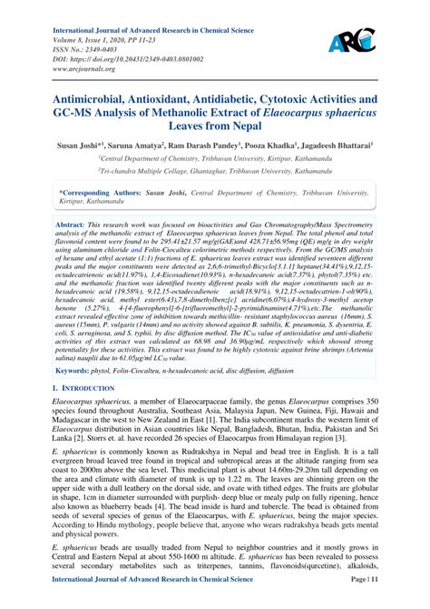 Pdf Antimicrobial Antioxidant Antidiabetic Cytotoxic Activities