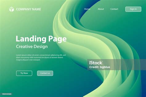 방문 페이지 템플릿 녹색 그라데이션 배경의 유체 추상 설계 추상적인 배경에 대한 스톡 벡터 아트 및 기타 이미지 추상적인 배경 0명 3차원 형태 Istock