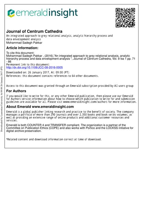 pdf an integrated approach to grey relational analysis analytic