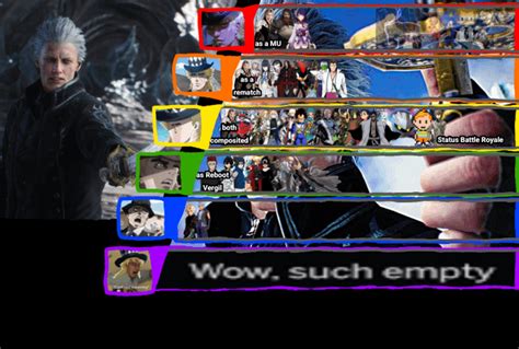 Vergil (Devil May Cry) Matchup Tier List. Thanks for all the ...