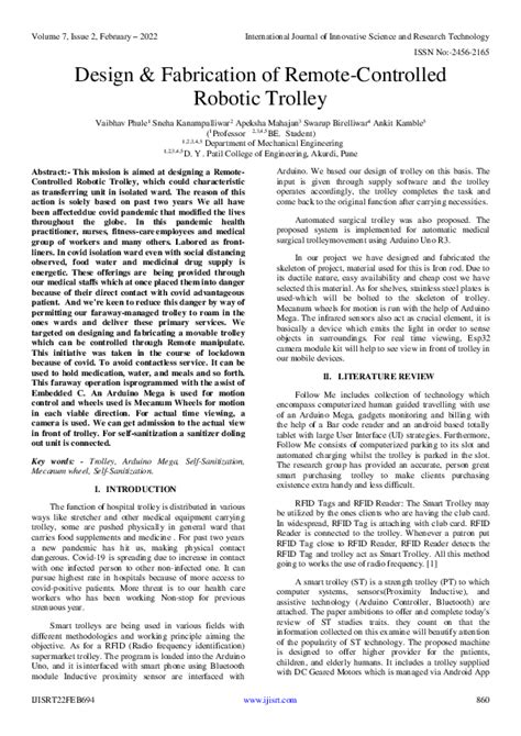 Pdf Design And Fabrication Of Remote Controlled Robotic Trolley