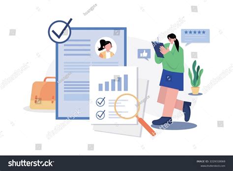 Management Evaluation Illustration Concept Flat Illustration Stock