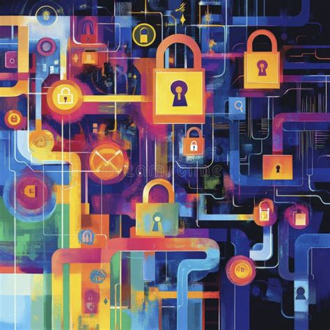 Secure Internet Network Illustration Digital Art Abstract Colorful Environment Tech Perspective