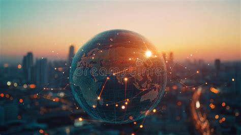 The Digital Representation Of Global Communication Networks Symbolizing Connectivity And