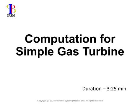 2 Computation For Simple Gas Turbine Ihi Power System M Sdn Bhd