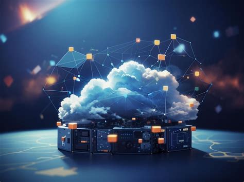 Premium Ai Image Seamless Data Flow Cloud Computing Technology Concept