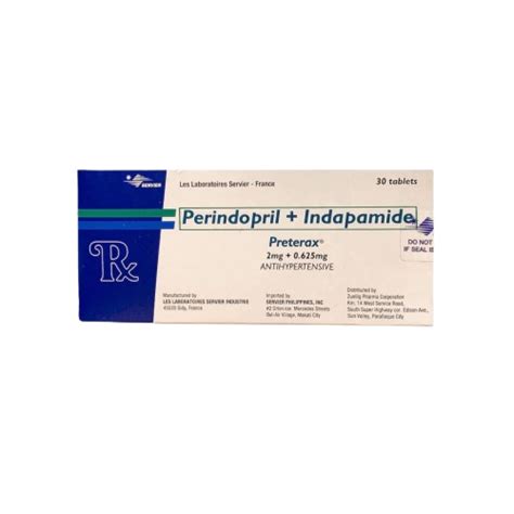 Preterax Perindopril Indapamide 2mg 625mcg Tablet 30s Price In The