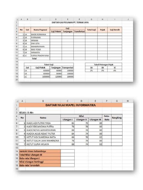 Contoh Soal Excel Pdf
