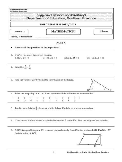 Maths Grade 11 Part 1 2022 Final English Medium Pdf