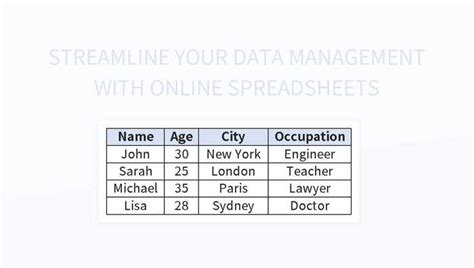 optimize your data management with online spreadsheets excel template