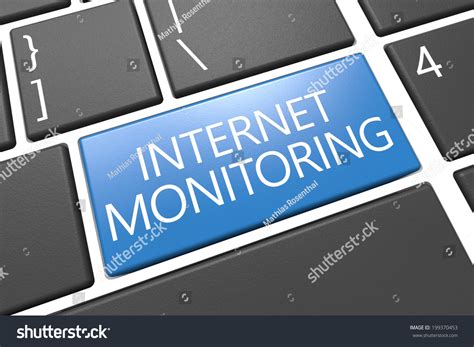Internet Monitoring Keyboard 3d Render Illustration Stock Illustration 199370453 Shutterstock