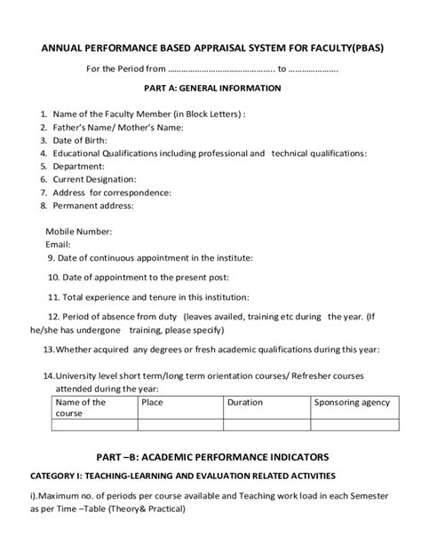 Fillable Online Appendix Ii Annual Self Assessment For The Performance