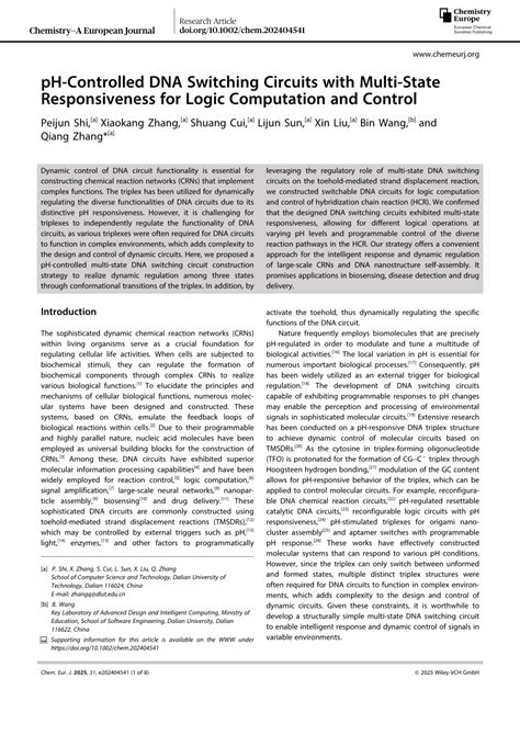 Ph‐controlled Dna Switching Circuits With Multi‐state Responsiveness