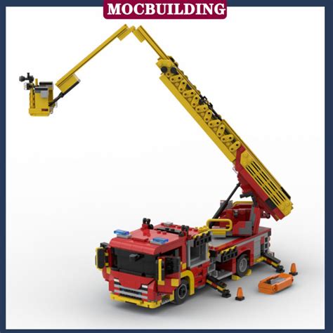 บันไดไฟสะพาน Lfb Mk3 Pump การขนส่งรถบล็อกตัวต่อ Moc ซิตี้คาร์32m บันได