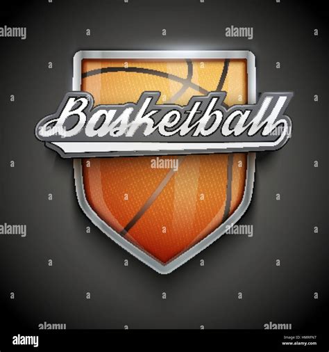 Premium Symbol Of Basketball Label And Emblem Shield With Basketball