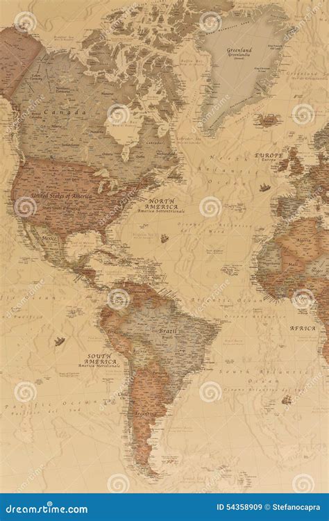 Alte Geographische Karte Das Amerika Stockbild Bild Von Historisch