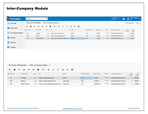 Acumatica Multi Tenant Intercompany Accounting Solution