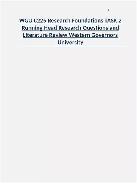 Combined Wgu C225 Research Foundations Tasks Complete Actual Guide Solution 2024 Western