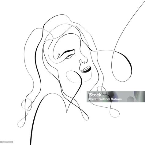연속 한 줄 추상 그림 하얀 고립 된 배경에 그려진 한 줄의 여성의 측면보기 트렌디 라인 아트 여성 드로잉 미니멀 한 블랙 라인 그리기 여성 얼굴 모던 디자인 개념에 대한