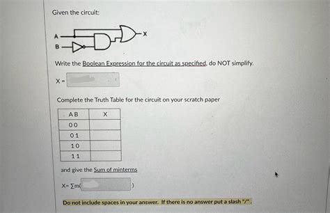 Given The Circuit Write The Boolean Expression For Chegg