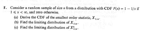 Limiting Distribution Of First Order Statistic X Cross Validated
