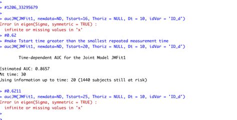 Problem Running Function Aucjm In Jmbayes Package Error In Eigen Issue Drizopoulos