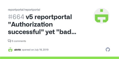 V5 Reportportal Authorization Successful Yet Bad Credential · Issue