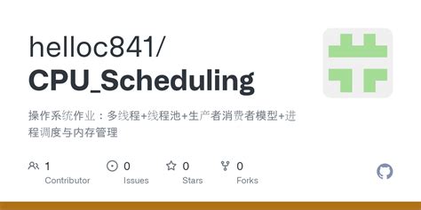 GitHub helloc CPU Scheduling 操作系统作业多线程 线程池 生产者消费者模型 进程调度与内存管理