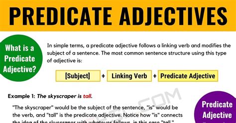 What Is A Predicate Adjective Useful Predicate Adjective Examples • 7esl Examples Of