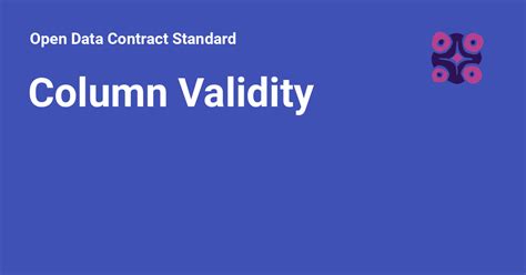 Column Validity Open Data Contract Standard