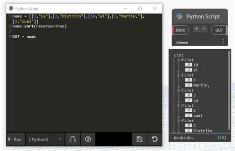 Sort List With First Index Lists Logic Dynamo