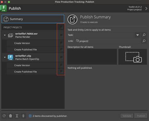 Checkboxes Not Responding When Publishing From Flow Production Tracking In Flame