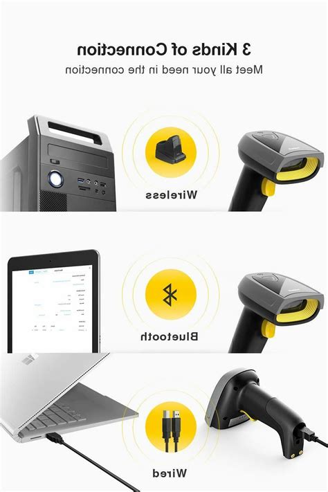 Inateck D Barcode Scanner Wireless Bluetooth QR Code