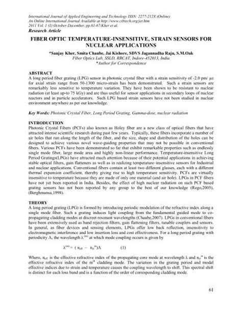 Fiber Optic Temperature Insensitive Strain Sensors Cibtech