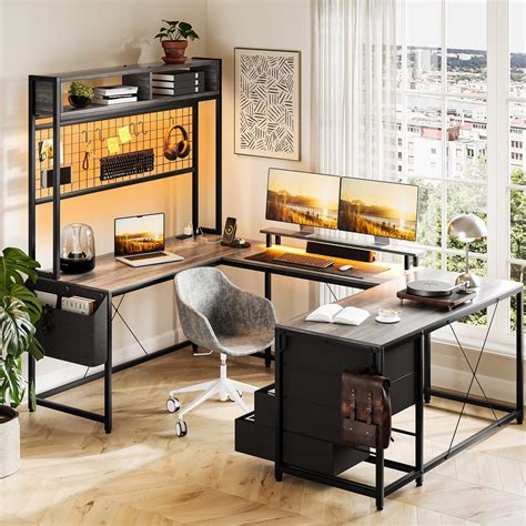 Sedeta L Shaped Gaming Desk With Drawers L Shaped Computer