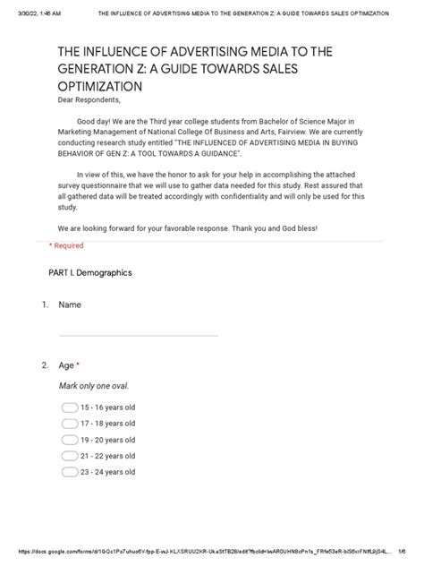 Survey Questionnaire Pdf Advertising Social Networking Service