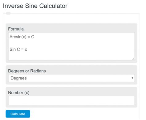 Inverse Sine Calculator Calculator Academy