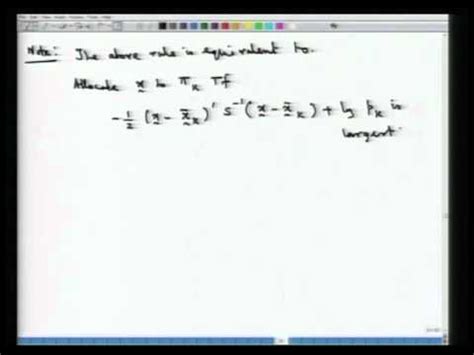 Mod Lec Discriminant Analysis And Classification YouTube